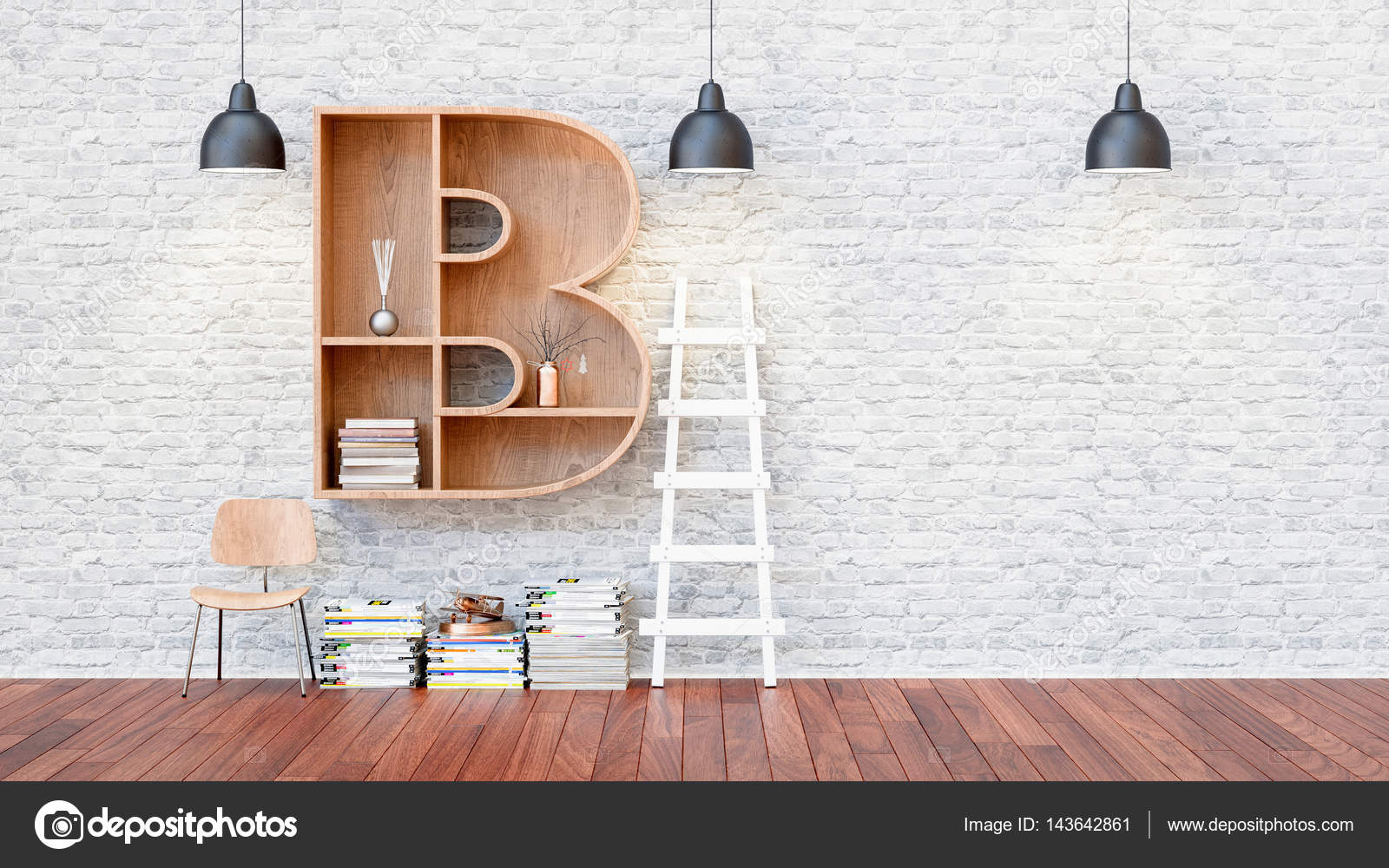A library with bookshelves a letter b. Stock Photo by ©PhaisarnWong ...