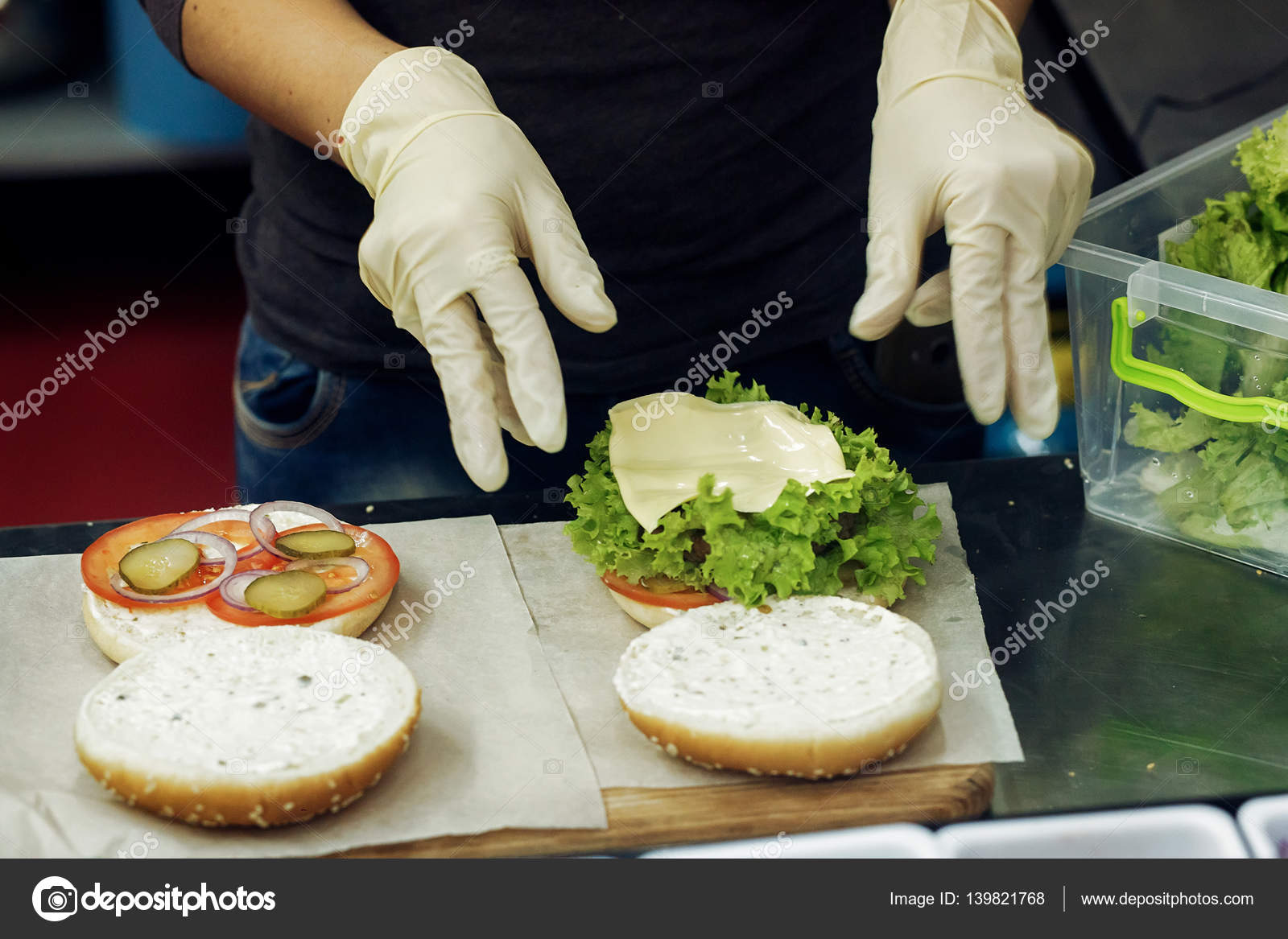 Process of making burger. Stock Photo by ©Sonyachny 139821768