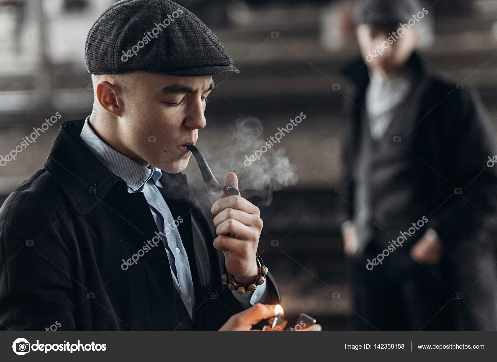 Gangsters men smoking pipe Stock Photo by ©Sonyachny 142358158