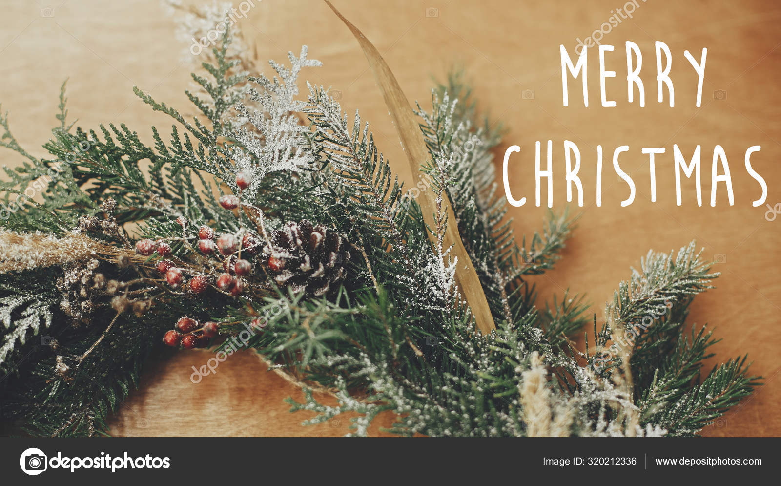 Rustic Merry Christmas Background