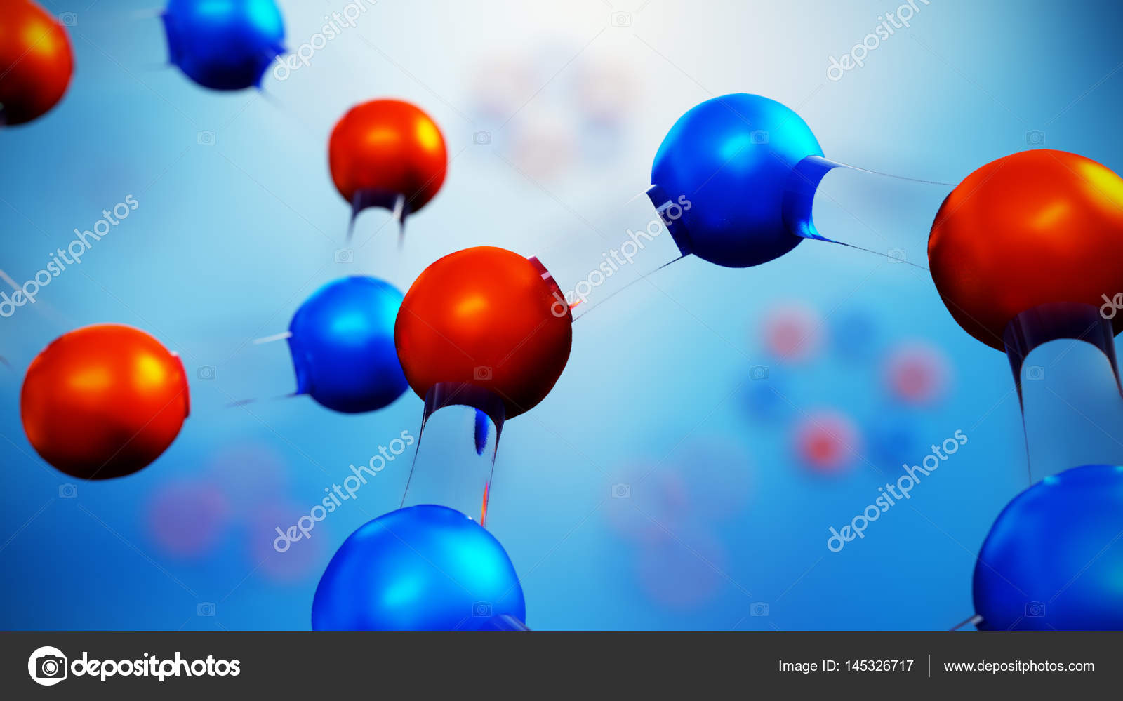 3d illustration of molecule model. Science background with molecules ...