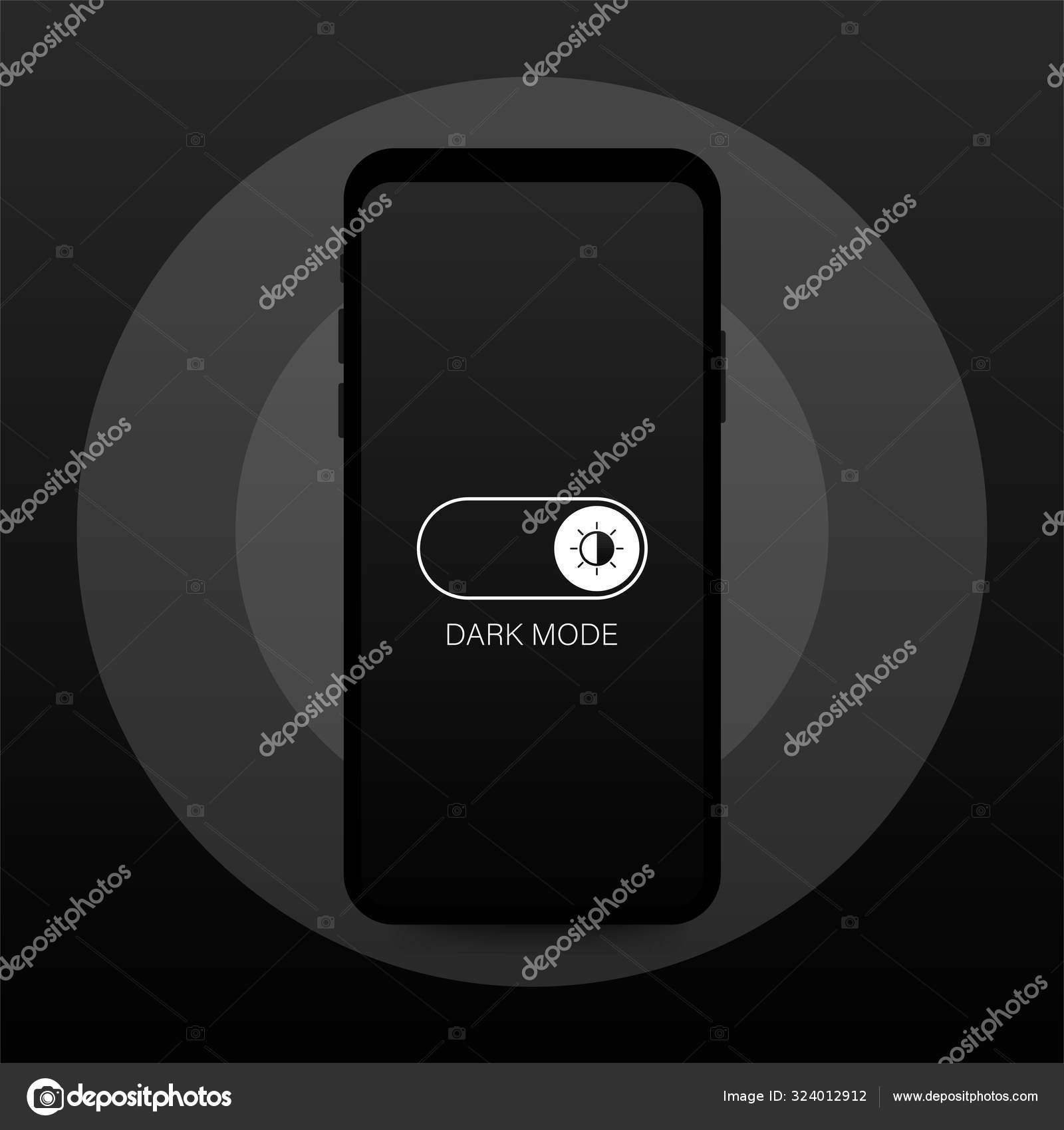 Vector On Off Switch. Dark and Light Mode Switcher for Phone Screens. Toggle Element for Mobile ...