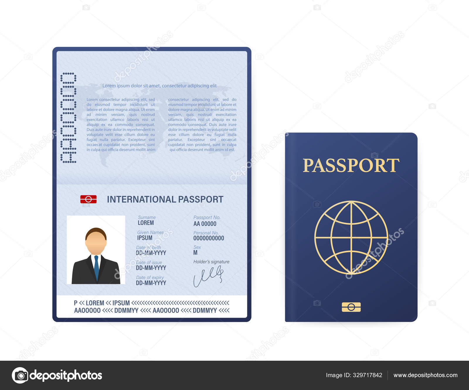 Blank Open Passport Template International Passport With Sample