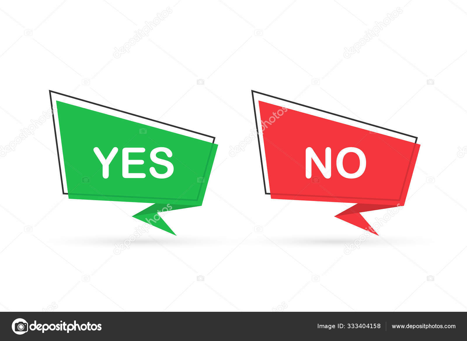 Yes No word text on talk shape. Vector stock illustration yes no in ...