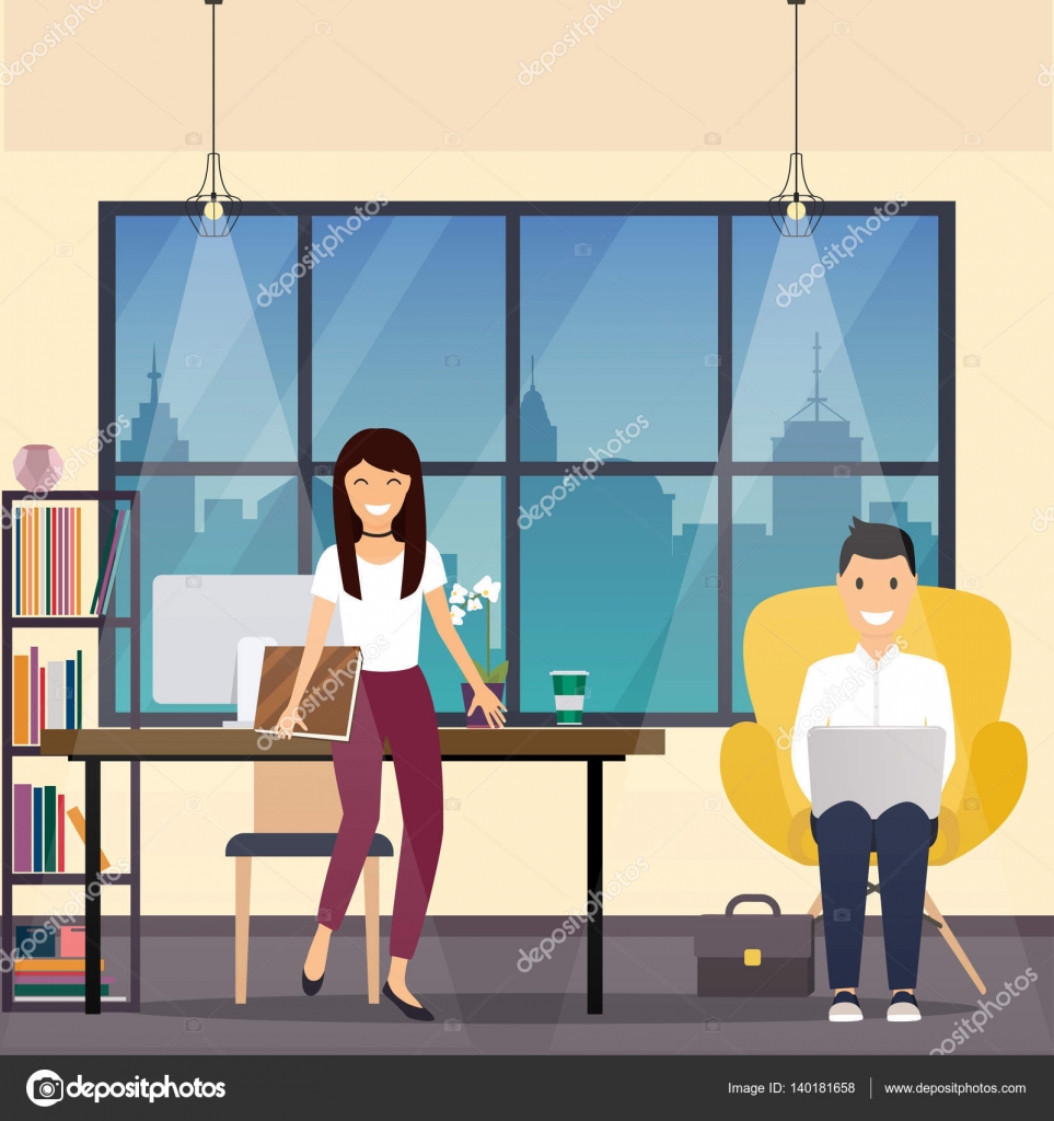 Cartoon office people — Stock Vector © Gapchuk_Olesia #140181658