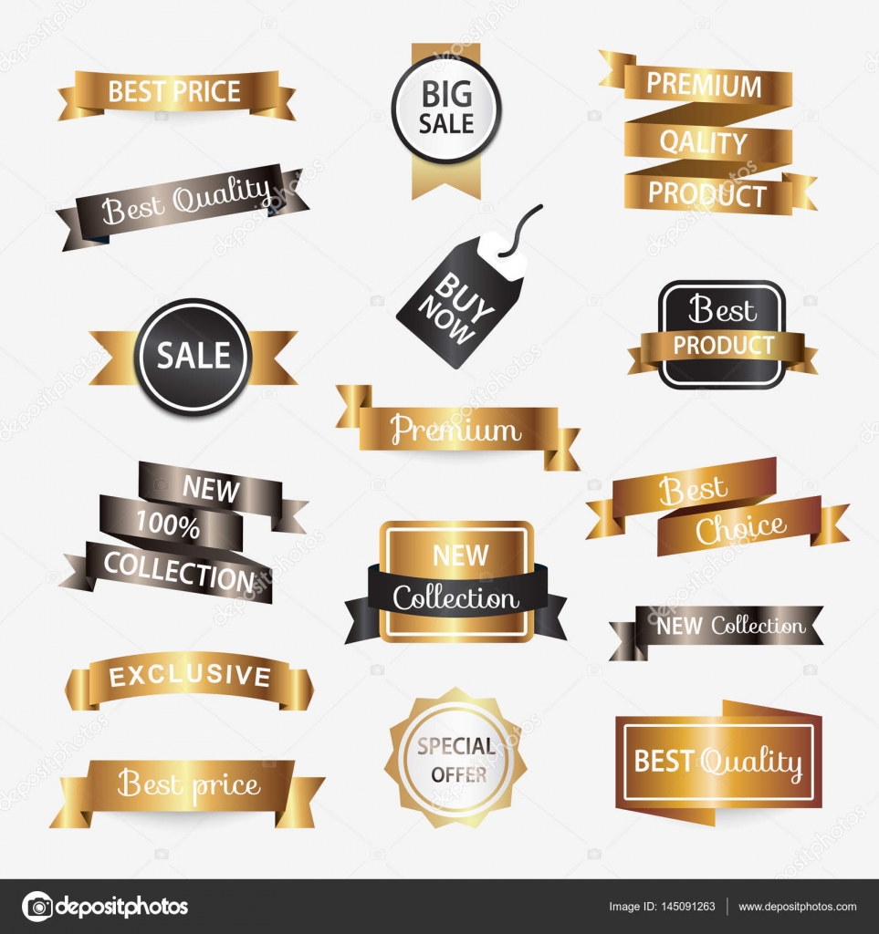 Collection of golden premium promo seals Stock Vector Image by ©Gapchuk ...