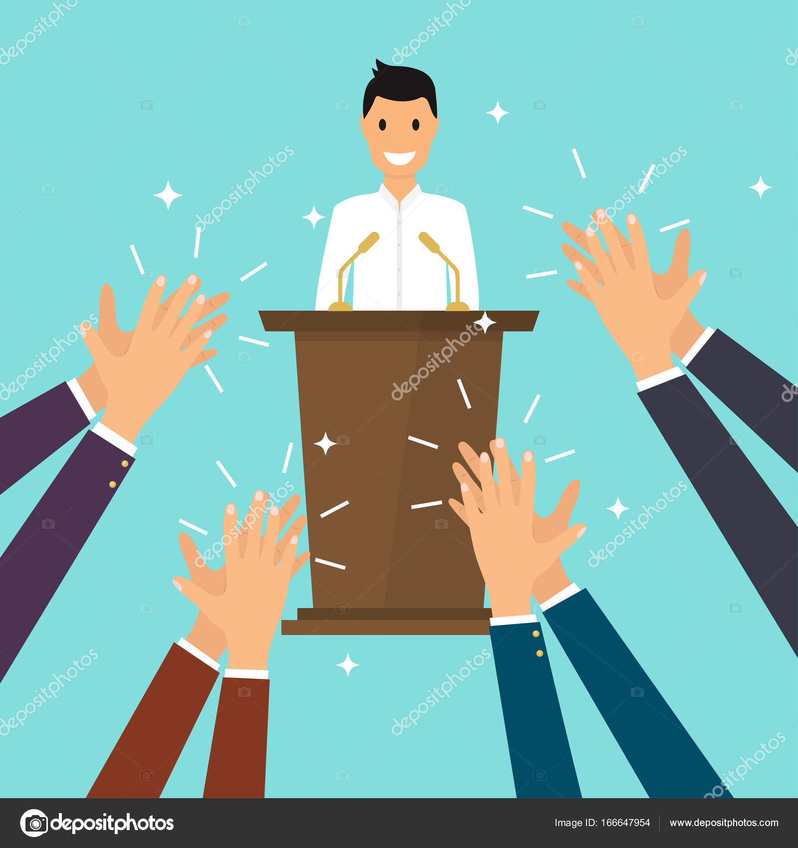 Hombre dando un discurso en el escenario Vector de stock #166647954 de ...