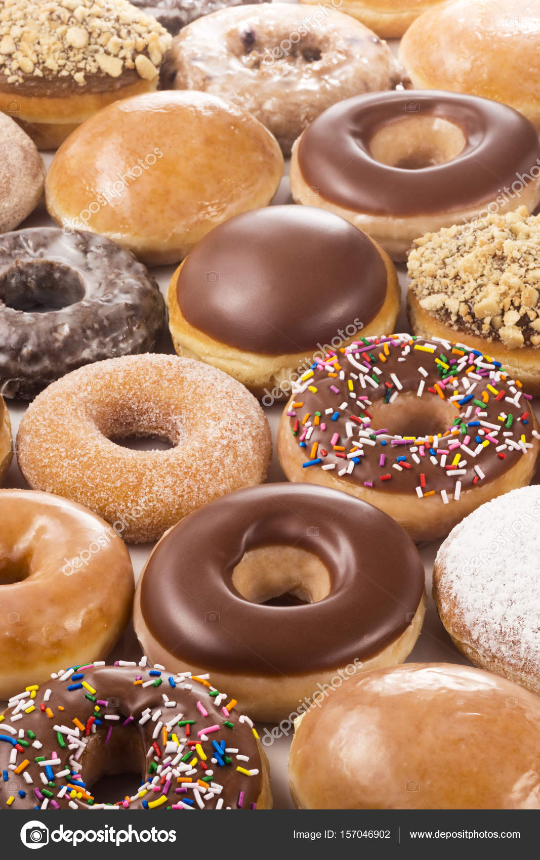 Background of Different Types and Flavors of Donuts (Doughnuts) — Stock ...