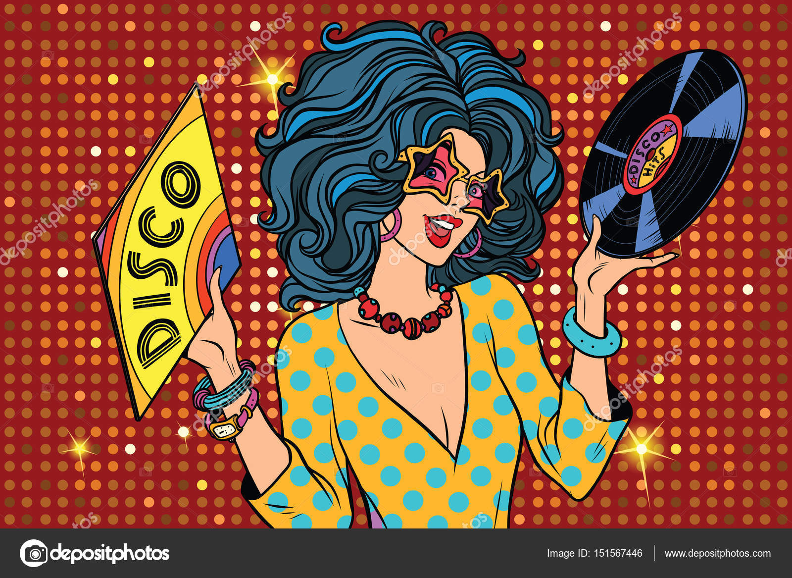 Disco diva retro lady Stock Vector Image by ©studiostoks #151567446