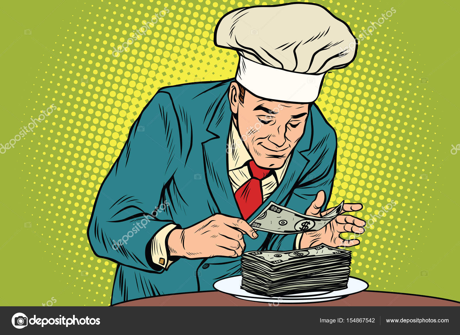Businessman chef and the final banknote Stock Vector by ©studiostoks ...