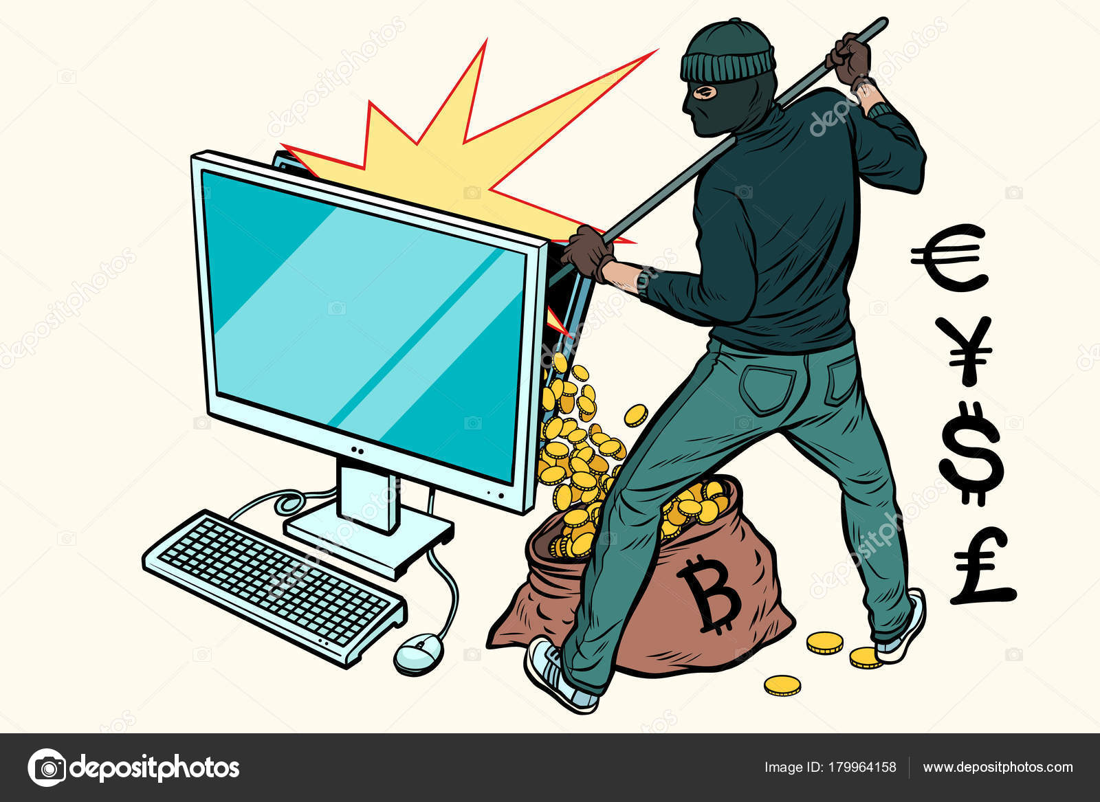 Online hacker steals money from computer Stock Vector by ©studiostoks ...