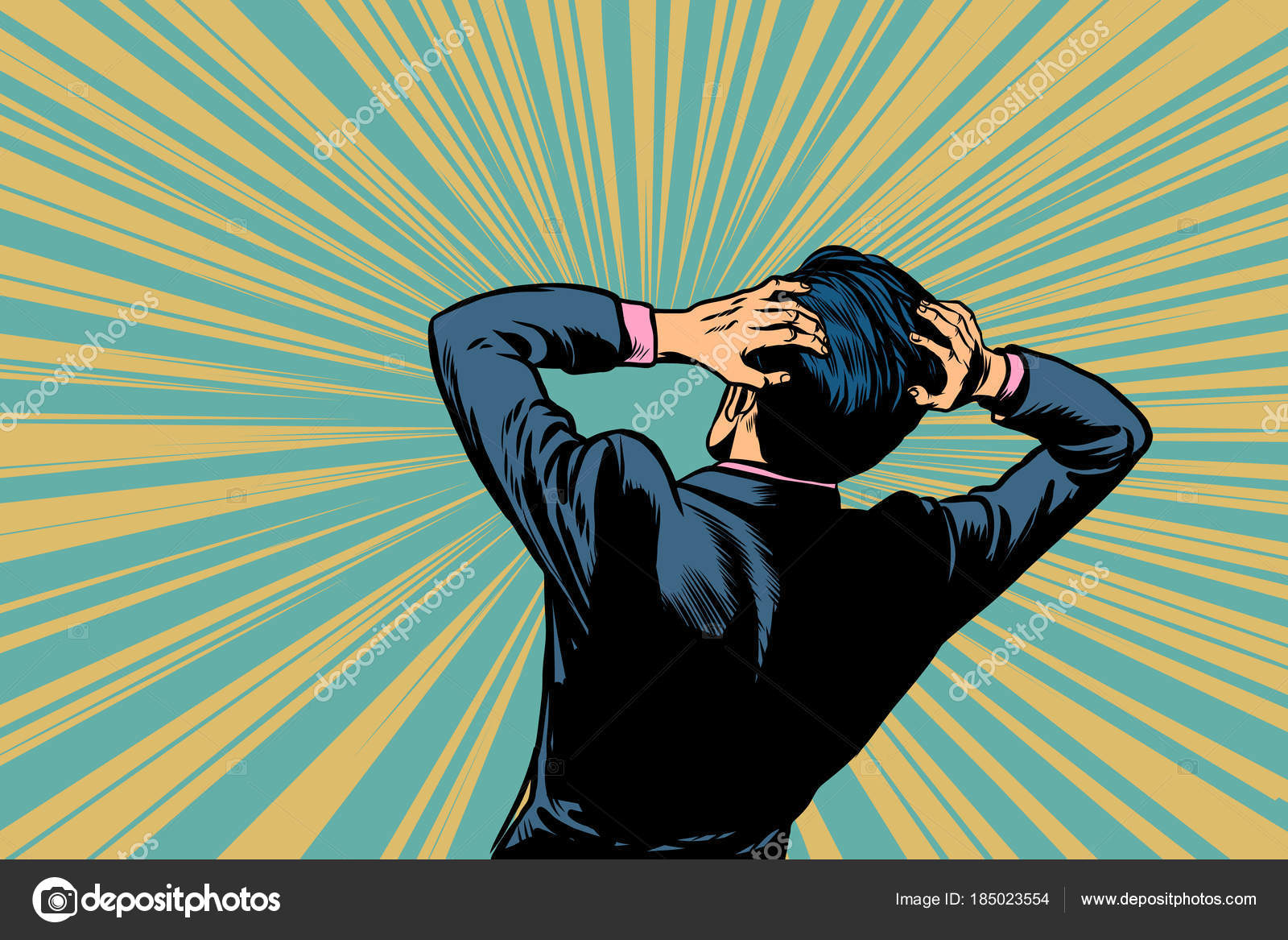 Shocked man back, human reaction. Stock Vector by ©studiostoks 185023554