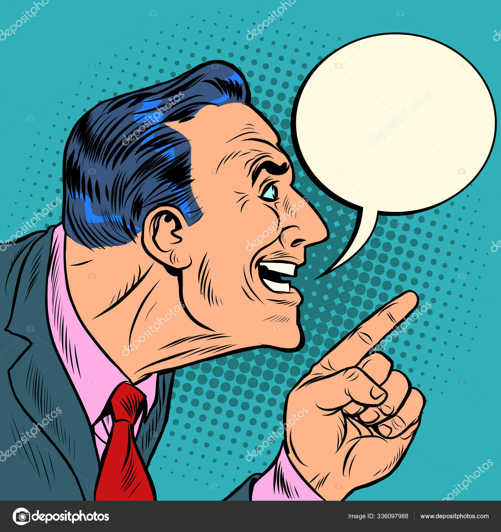 El hombre insistente señala con el dedo Vector de stock #336097988 de ...