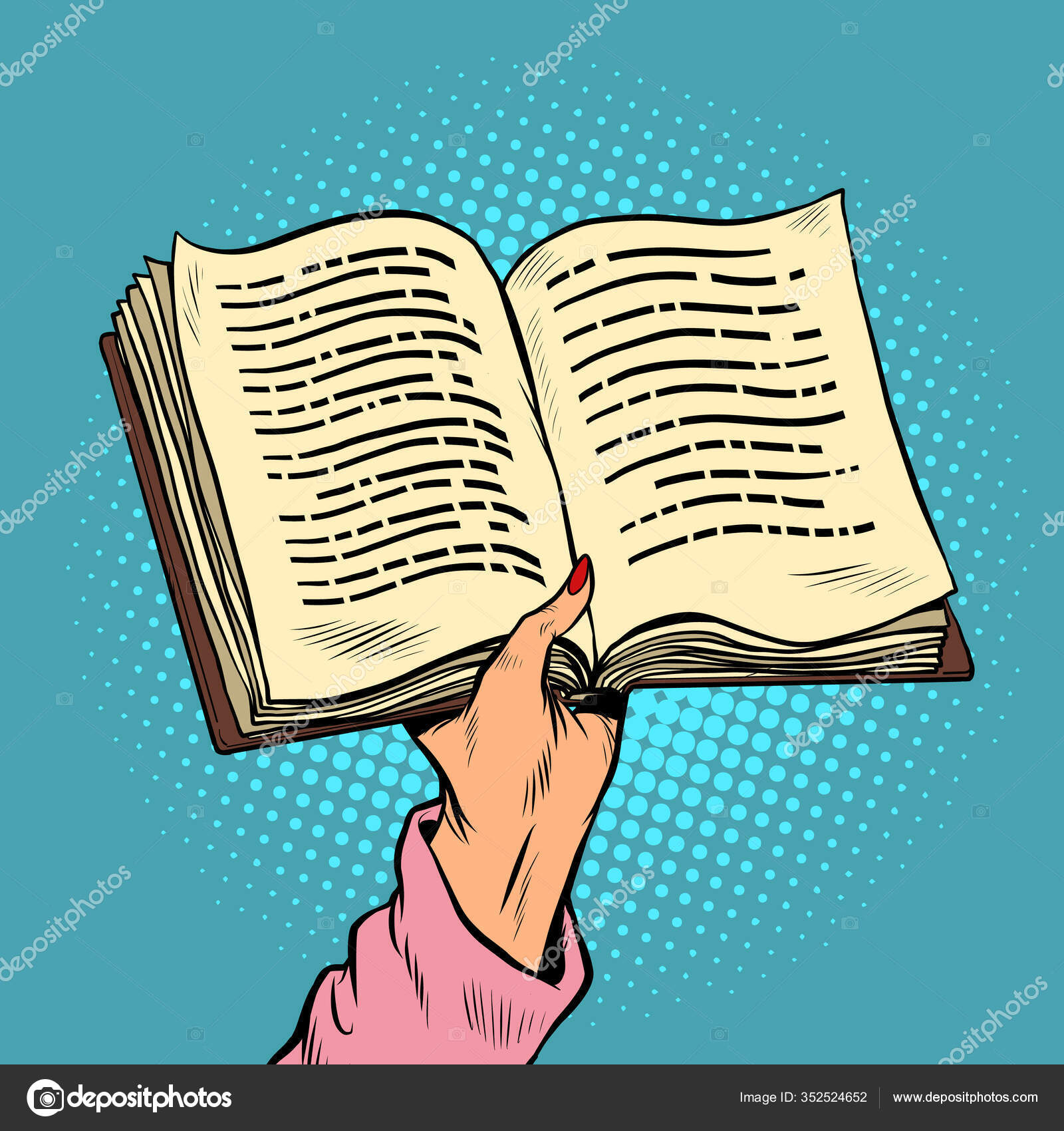 An open book in his hand. Reading and knowledge Stock Vector by ...