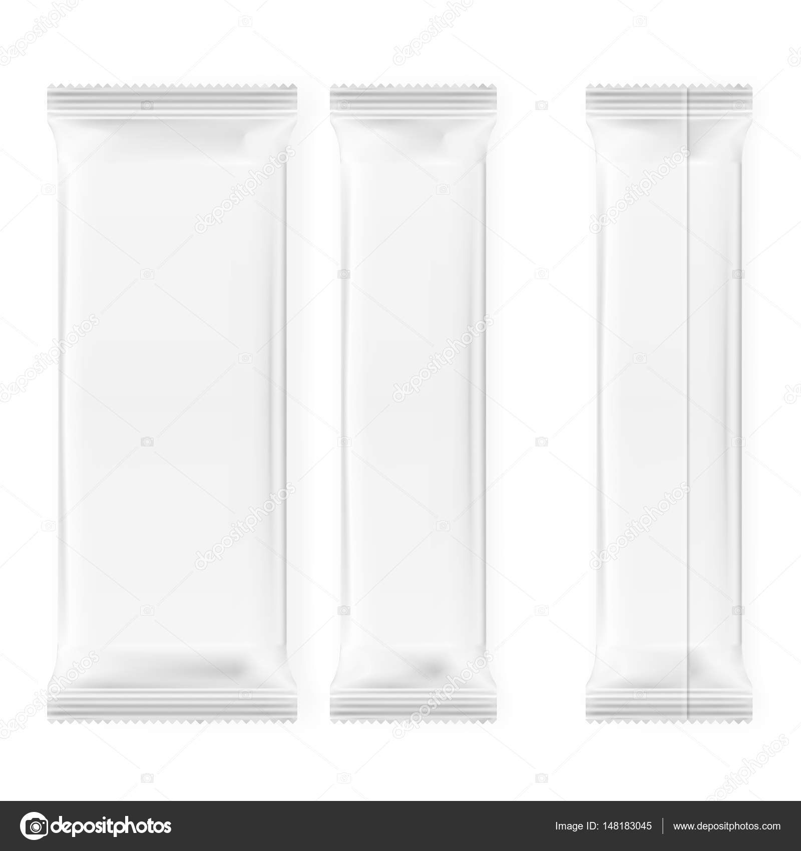 Realistic Blank Template Packages For Snack, Chocolate Or Candy ...