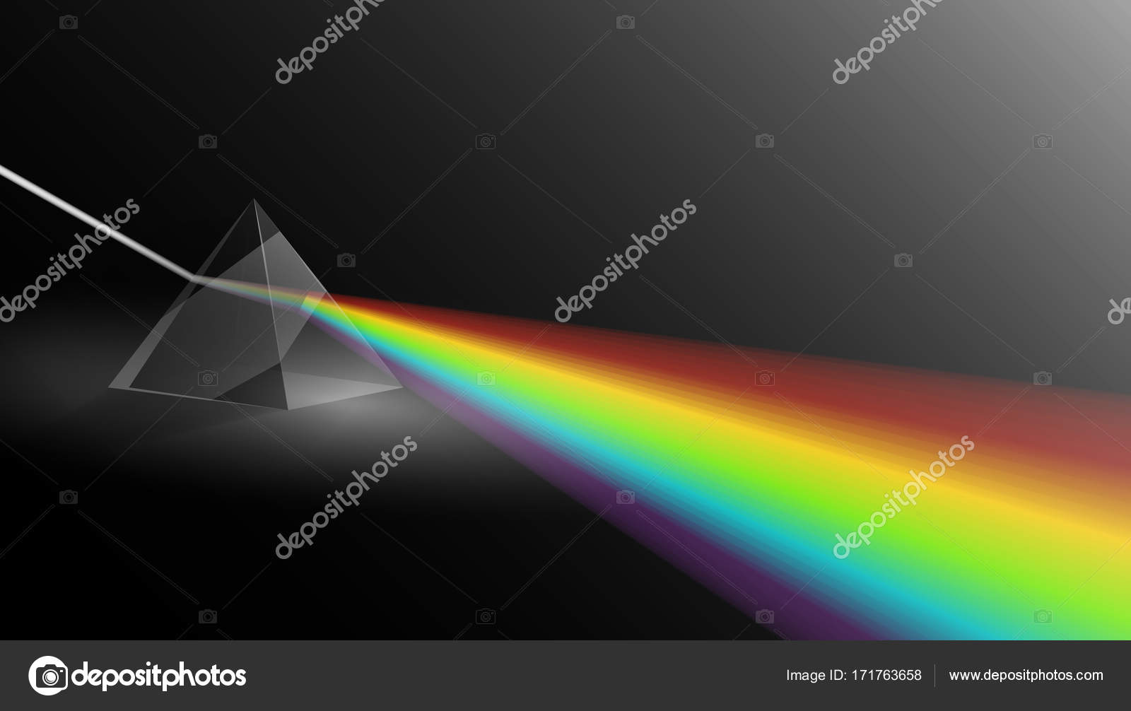 Light Passing Through a Triangular Prism. Physics Illustration Template ...