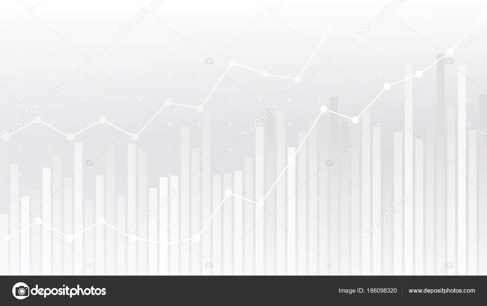 White Abstract Simple Uptrend Financial Chart Background Stock Vector ...