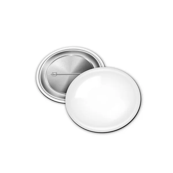 Blank White Vector Badge Realistic White Blank Badge Pin Brooch Stock ...