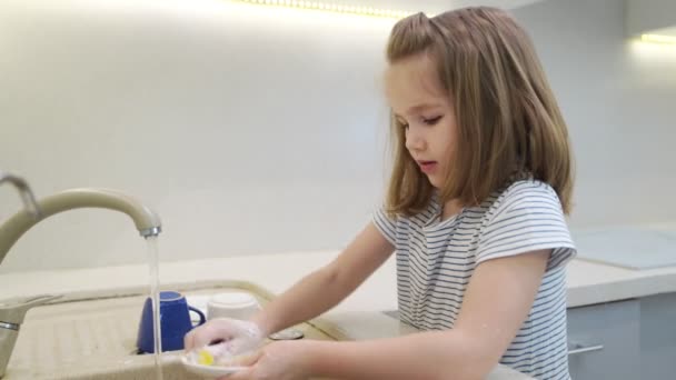 Happy cute kid girl wash vegetable fruit clean Stock Vector by ...