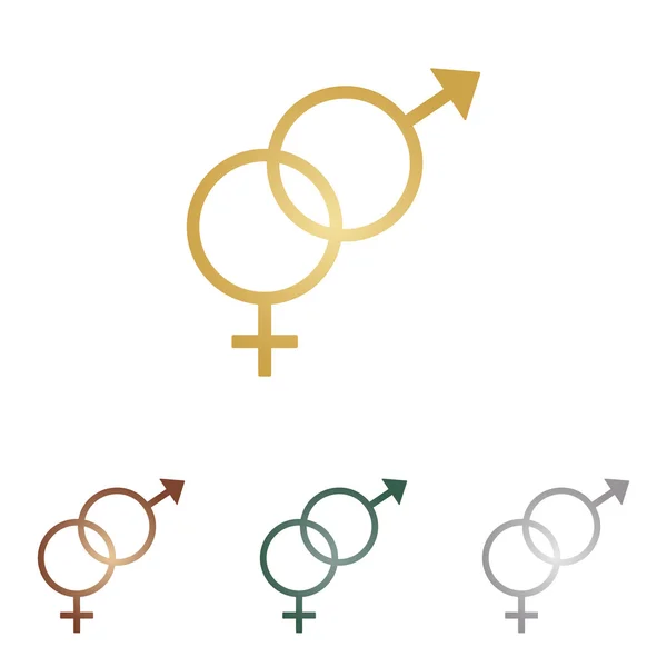 Symboles Vectoriels De Genre Icône Mars Et Vénus Glyphes Mâles Et