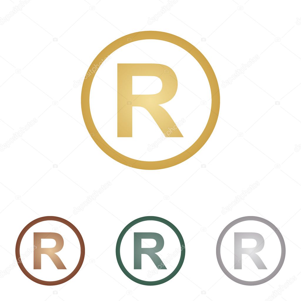 White Registered Trademark Symbol Vector