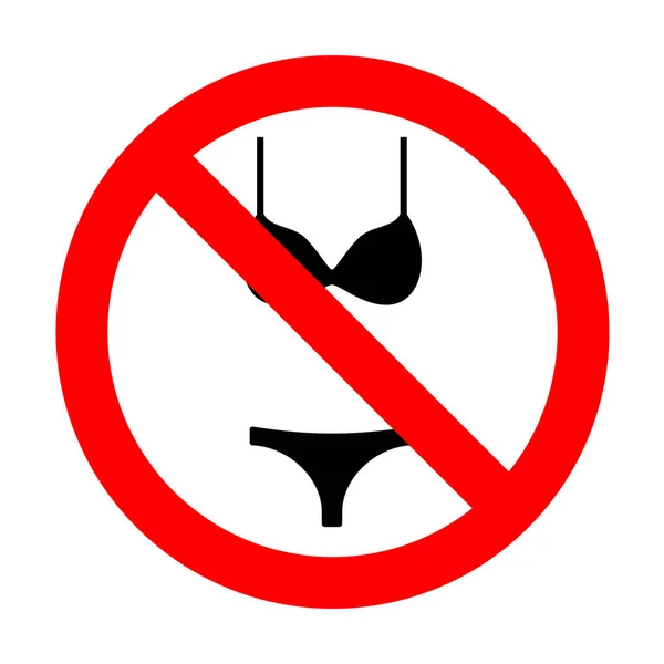 No Entry In Swimsuits Sign No Bikini No Beach Clothes Stock Vector