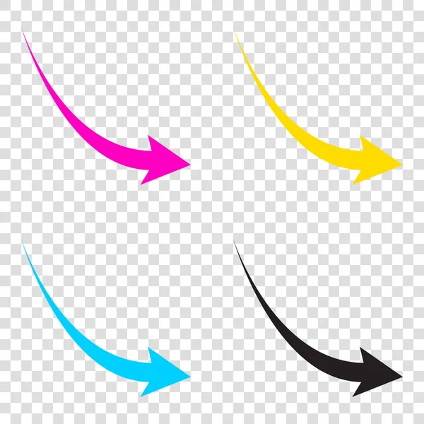 Declining arrow sign. Vector. Green gradient icon on transparent ...