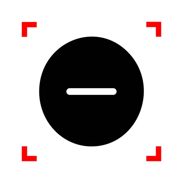 Negative symbol illustration. Minus sign. White icon on red circle ...