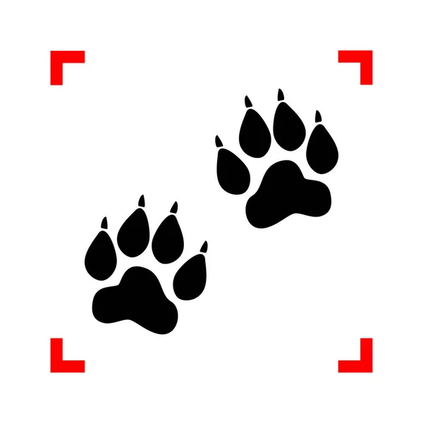 Animal Tracks sign. Black icon with flat style shadow path. Stock ...