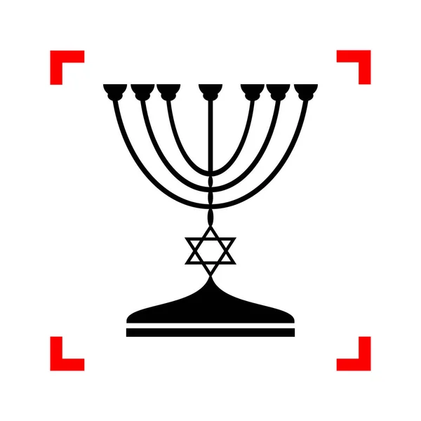 The symbol of Judaism. Menorah silhouette. Candlestick seven candles ...
