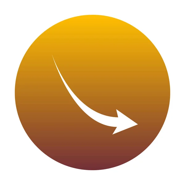 Declining arrow sign. Black icon in focus corners on white backg Stock ...