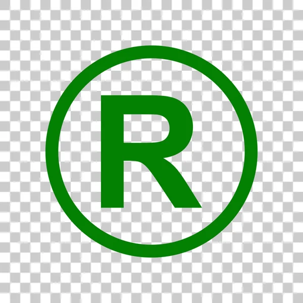 Registered Trademark sign. Dark gray icon on transparent background ...