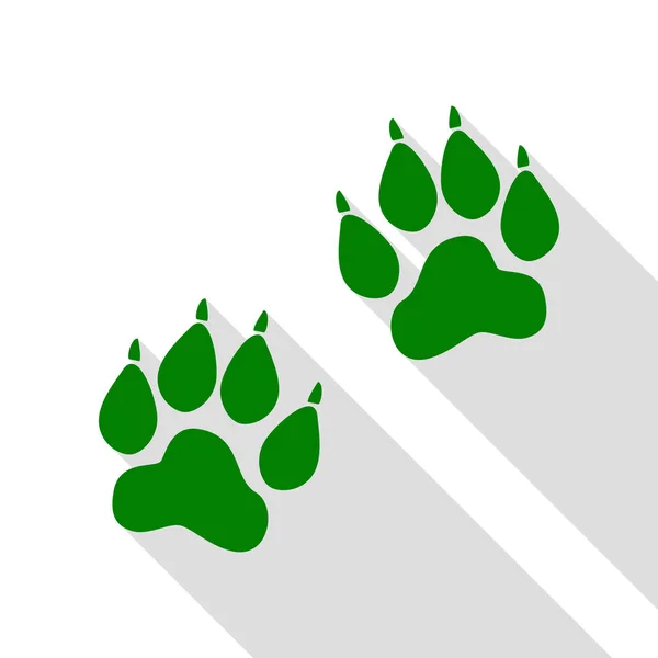 Animal Tracks sign. Black icon with flat style shadow path. Stock ...