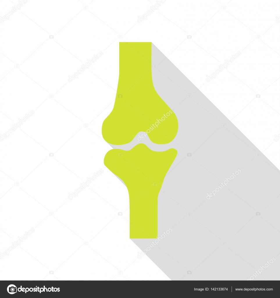 Knee joint sign. Pear icon with flat style shadow path. Stock Vector by ...