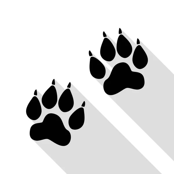 Animal Tracks sign. Black icon with flat style shadow path. Stock ...