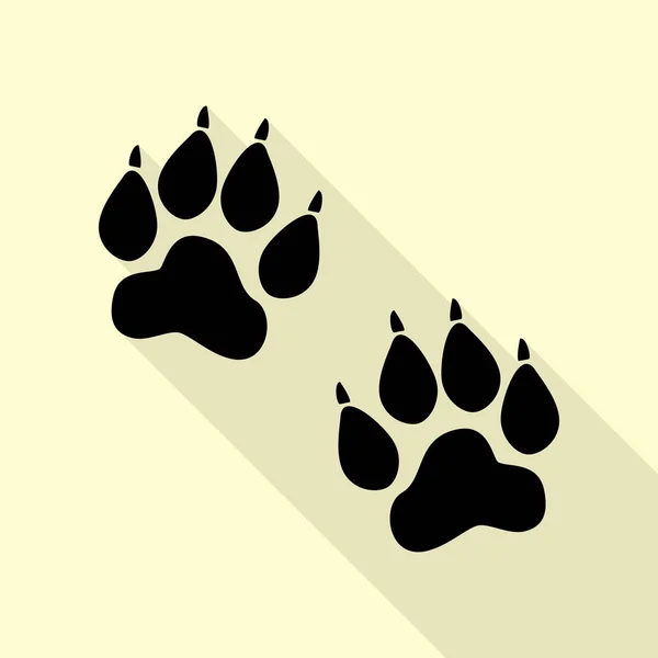 Animal Tracks sign. Black icon with flat style shadow path. Stock ...