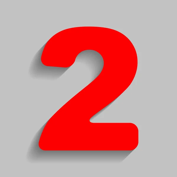 Number 2 sign design template elements. Vector. White icon in red ...