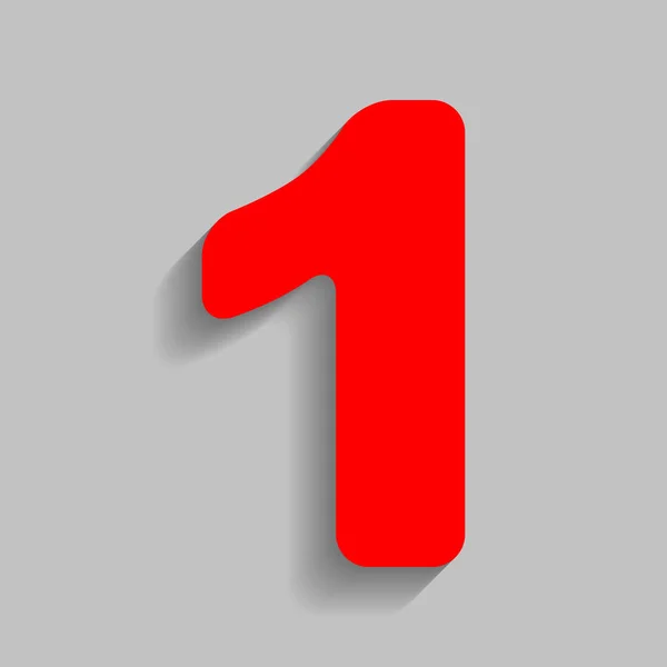 Number 1 sign design template element. Vector. White icon in red circle ...