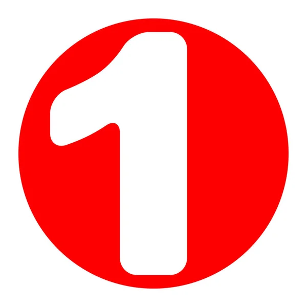 Number 2 sign design template elements. Vector. White icon in red ...