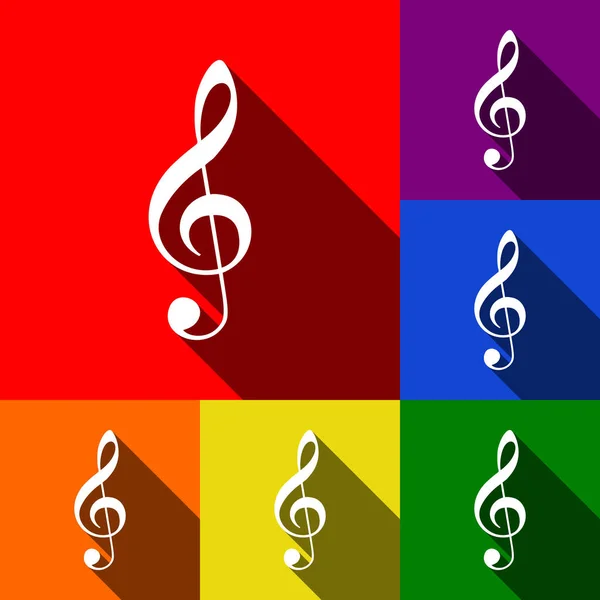 Music violin clef sign. G-clef. Treble clef. Cristmas design red Stock ...