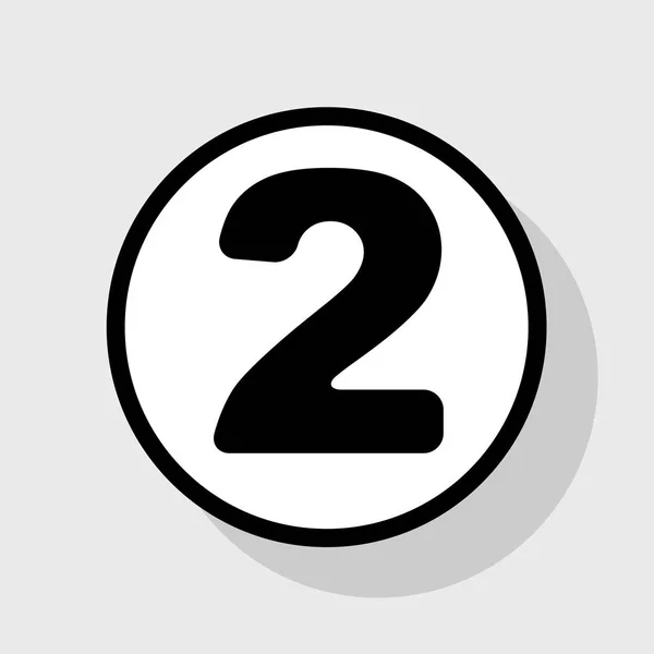 Number 2 sign design template elements. Vector. White icon in red ...