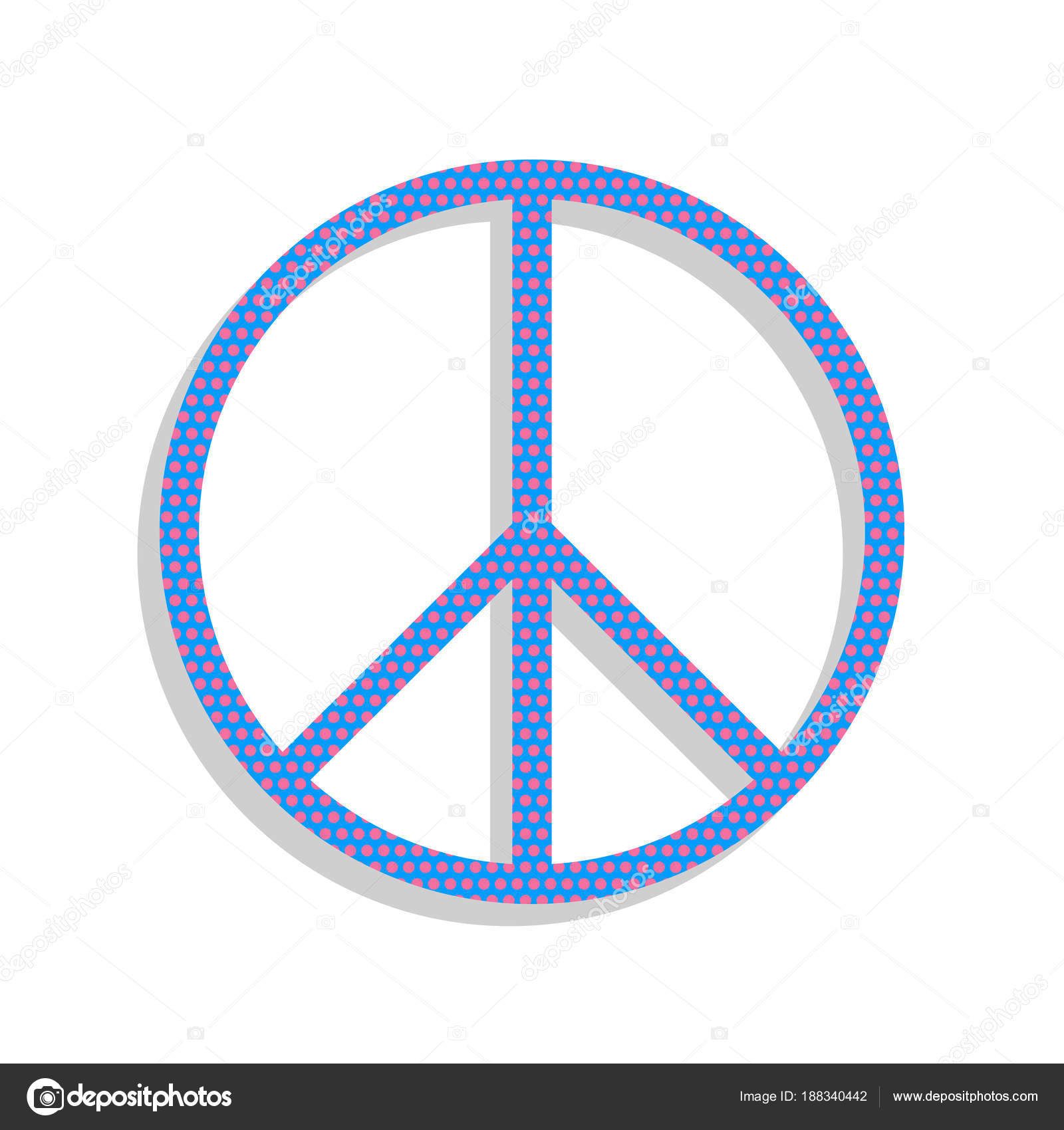 Neon Blue Peace Sign