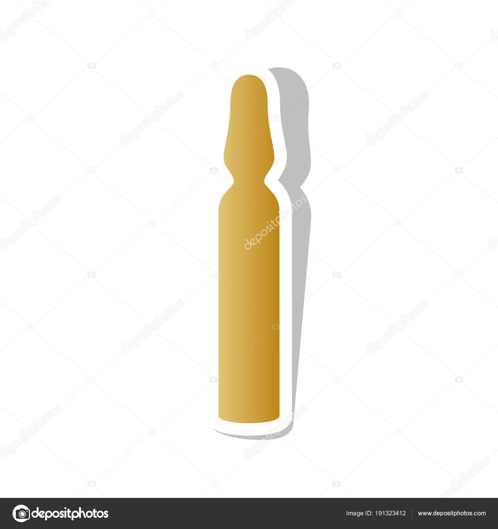 Medical ampoule sign. Vector. Golden gradient icon with white co Stock ...