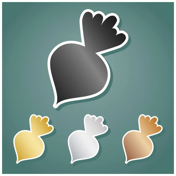 Beet simple sign. Vector. Set of icons with flat shadows at red, orange, yellow, green, blue and ...