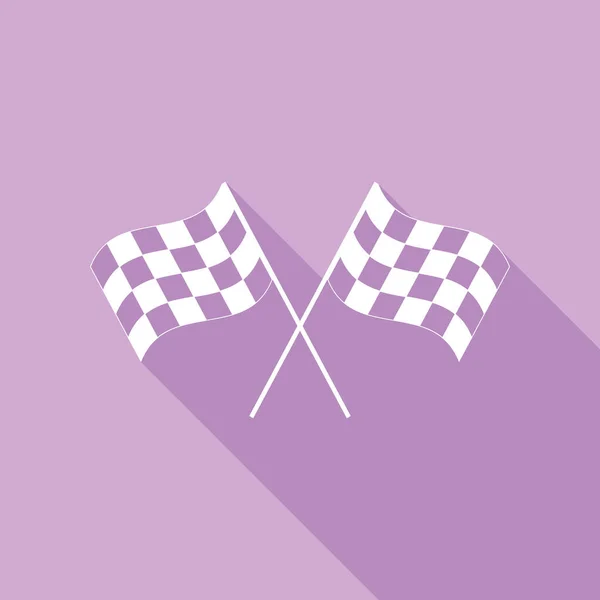 Crossed checkered flags logo waving in the wind conceptual of motor ...