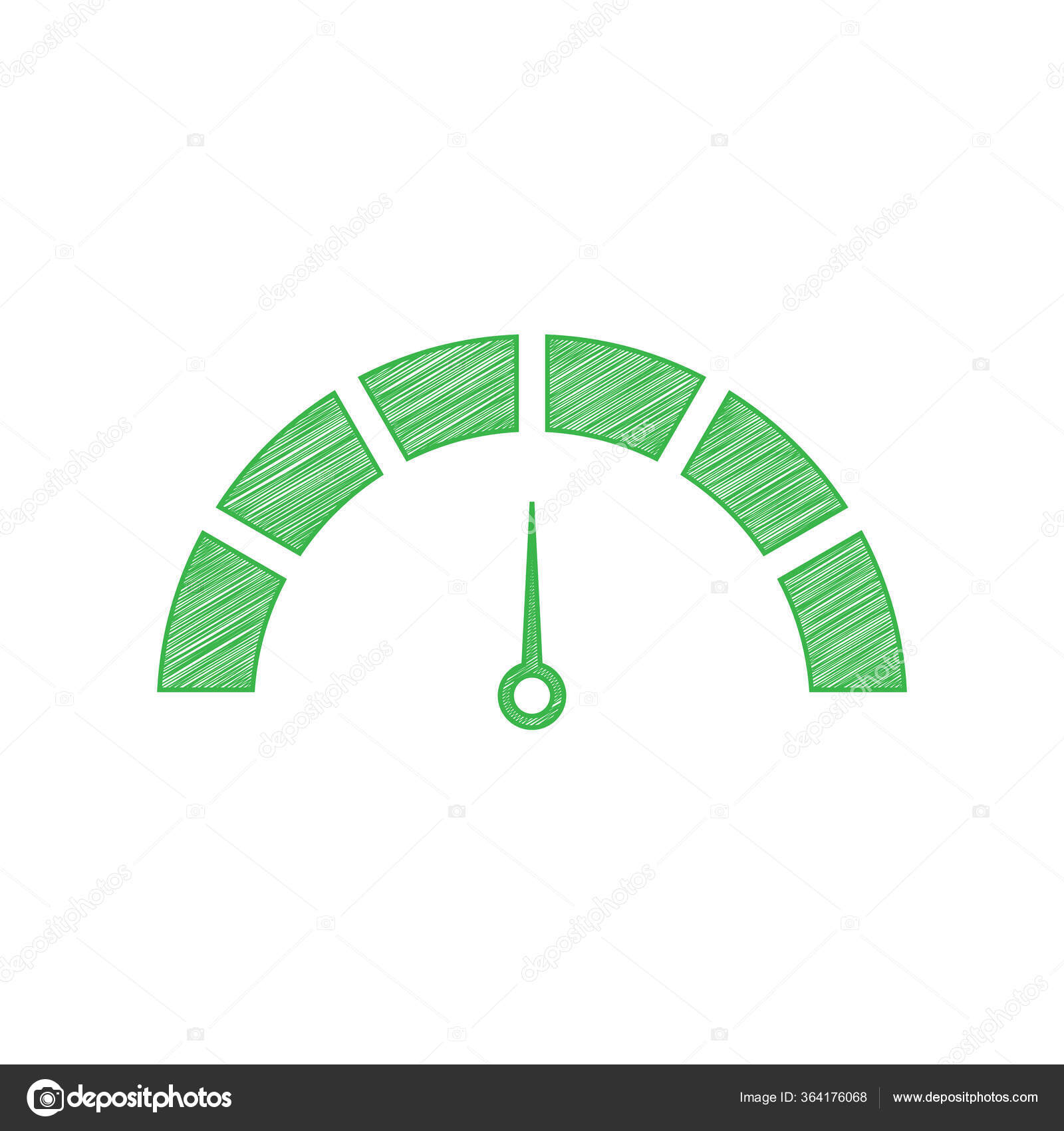Speedometer Sign Illustration Green Scribble Icon Solid Contour White ...