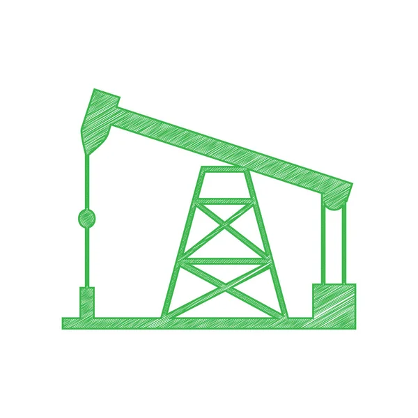 Oil drilling rig sign. Vector. Line icon with gradient from red to ...