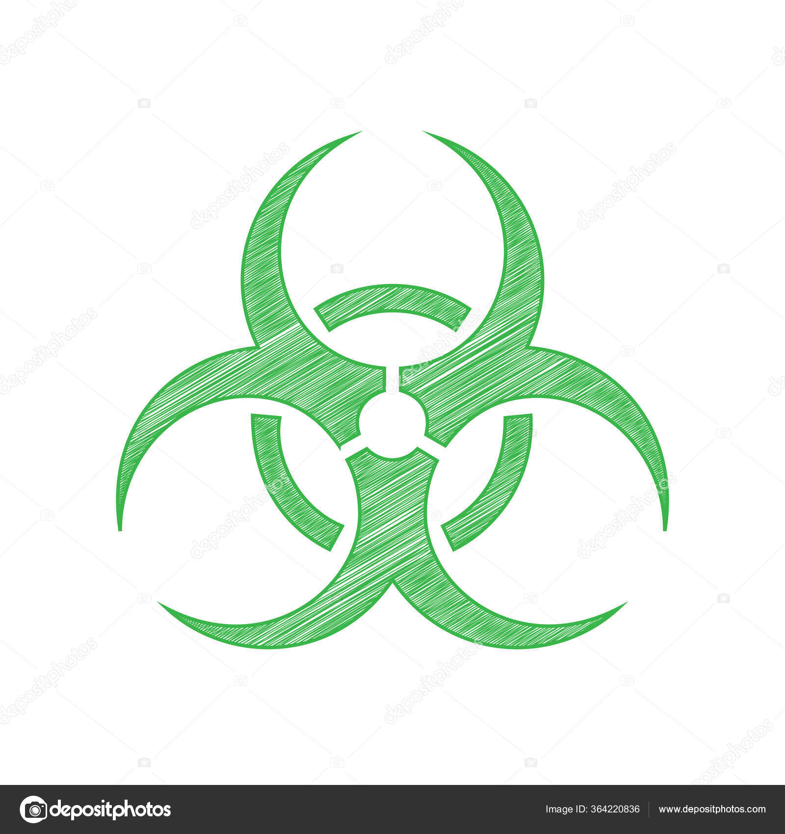 Green Biohazard Symbol On White Background