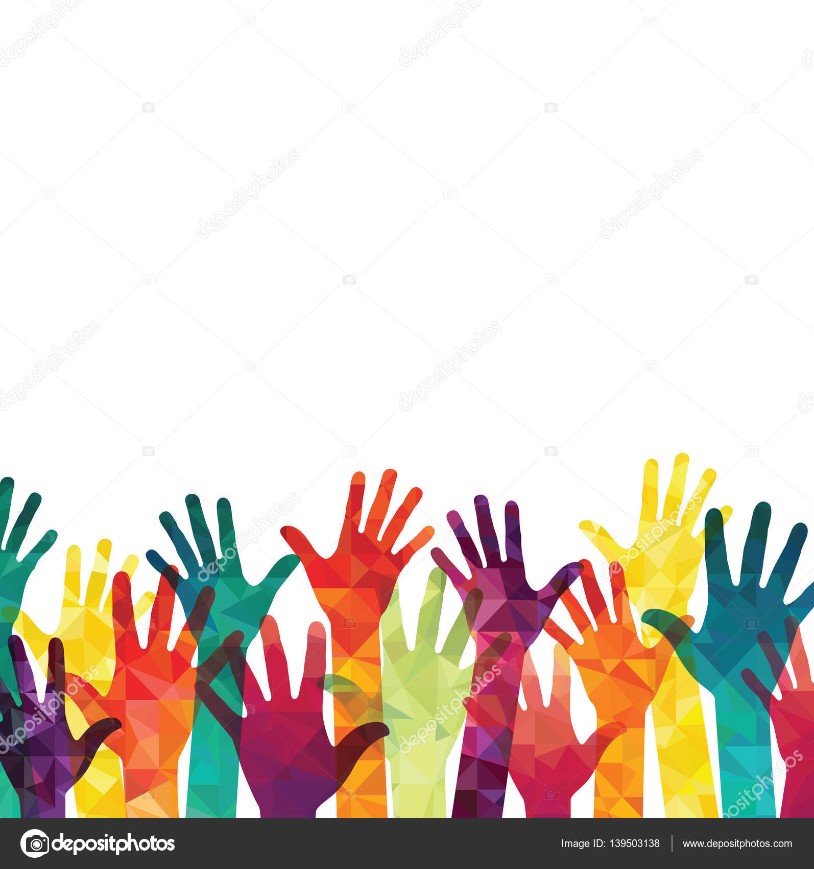 Colorful up hands background Stock Vector Image by ©CamillaCasablanca ...