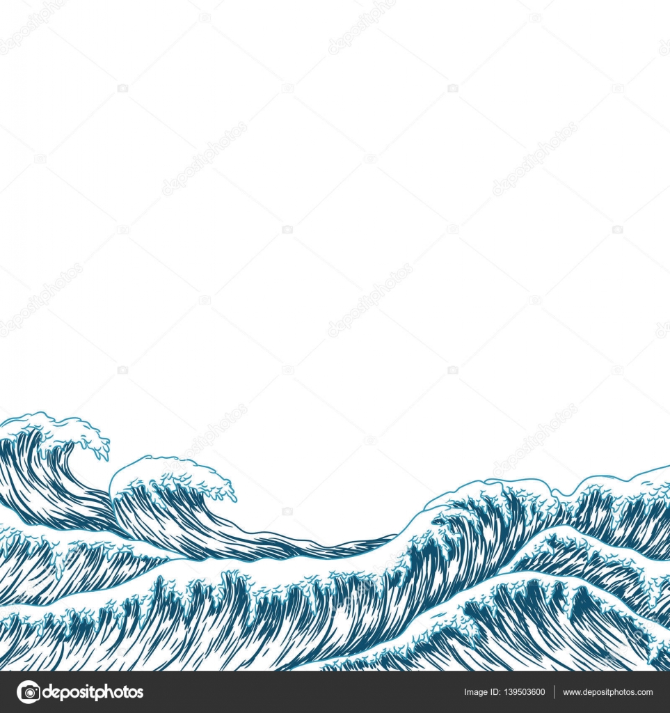Big blue sea waves Stock Vector by ©CamillaCasablanca 139503600